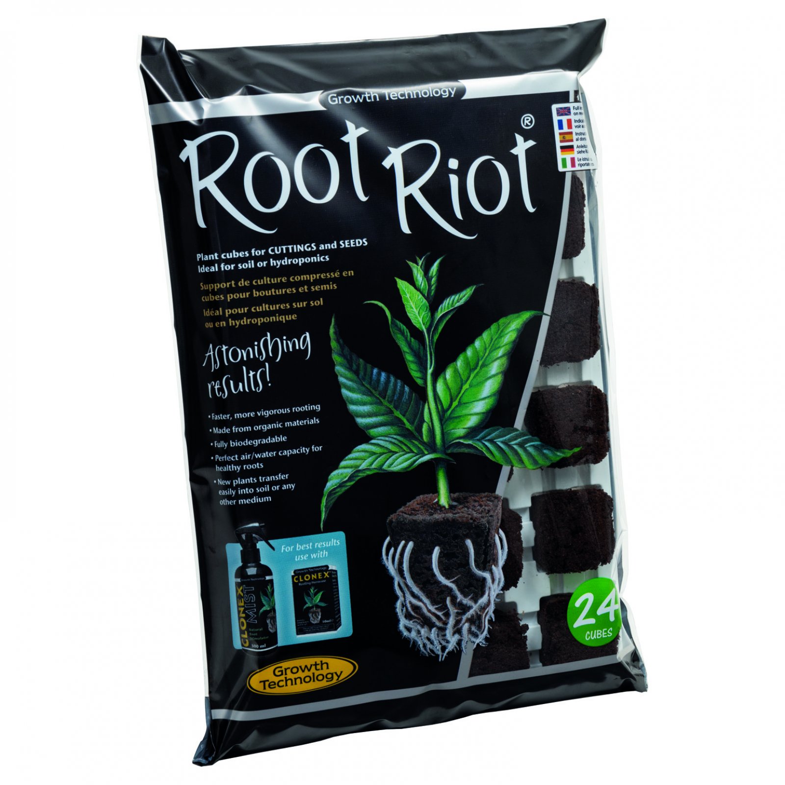 Growth Technology Root Riot organische Anzuchtwürfel Tr